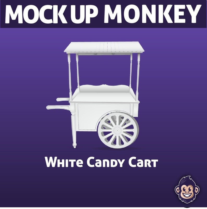Monkey Mock up - White Candy Cart PNG - Etsy