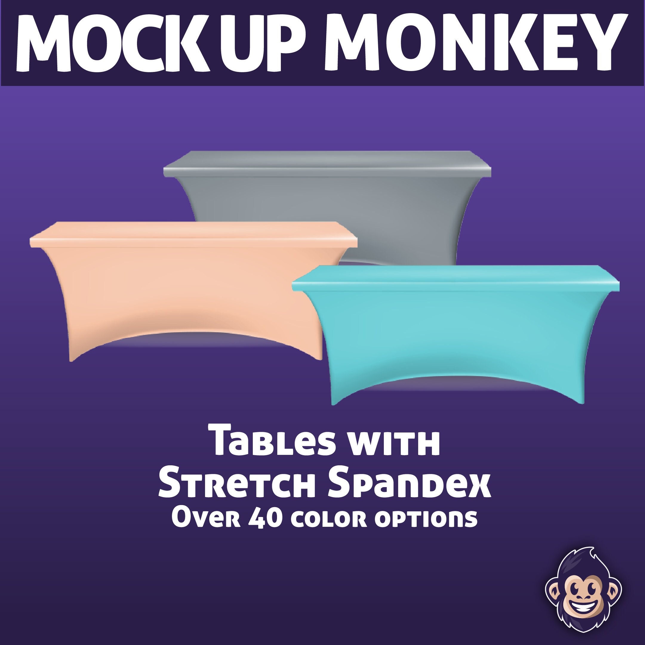 Monkey Mock up - Tables With Stretch Spandex Pngs for Party Mock Ups - Etsy