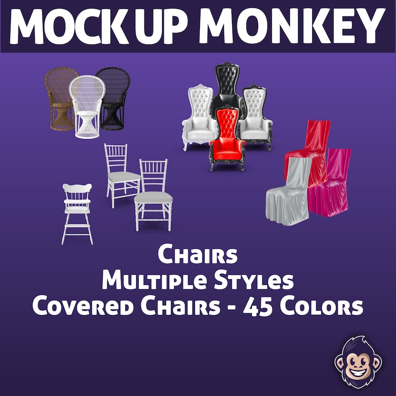Monkey Mock up - Furniture Chair Pngs for Party Mock Ups - Etsy