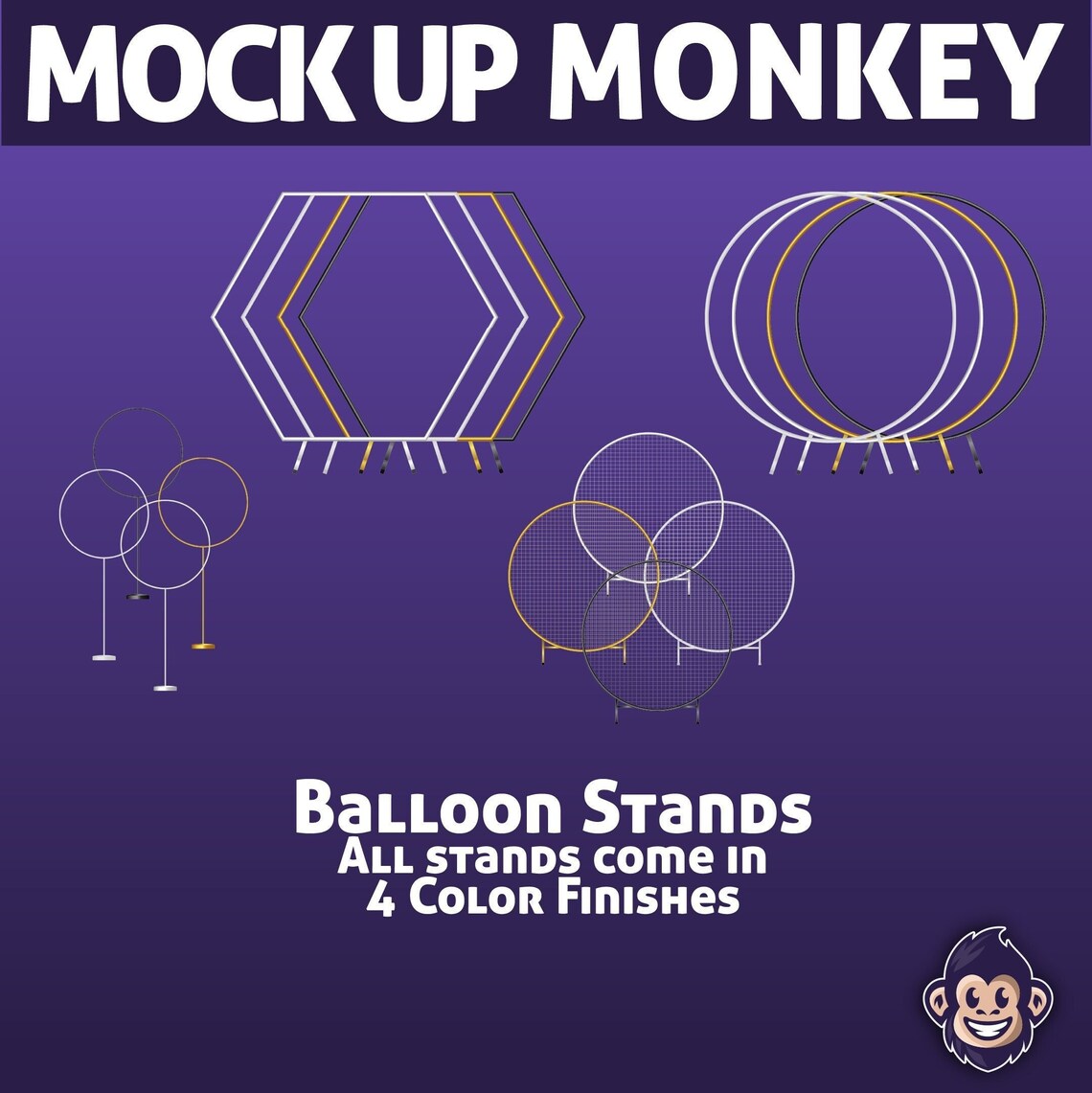 Monkey Mock up - Balloon Stands Pngs for Party Mock Ups - Etsy