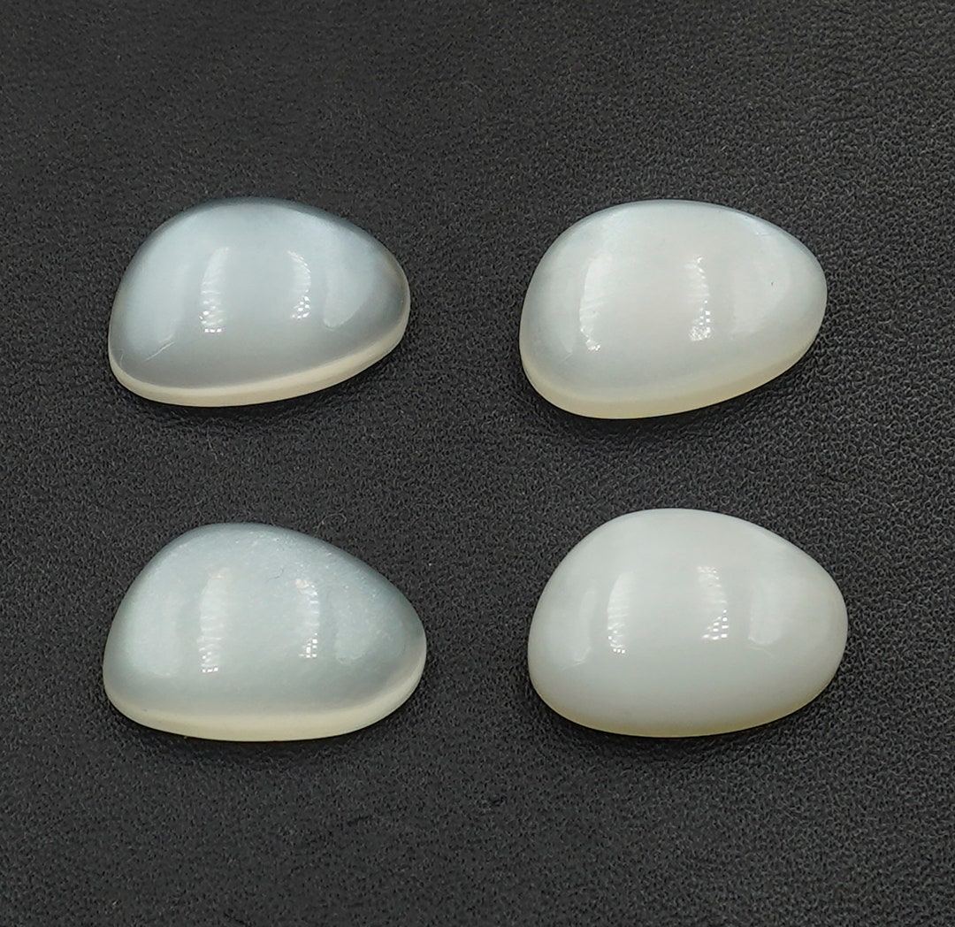 16x12 Triangle Cabachon Flat Black Natural White Moonstone - Etsy