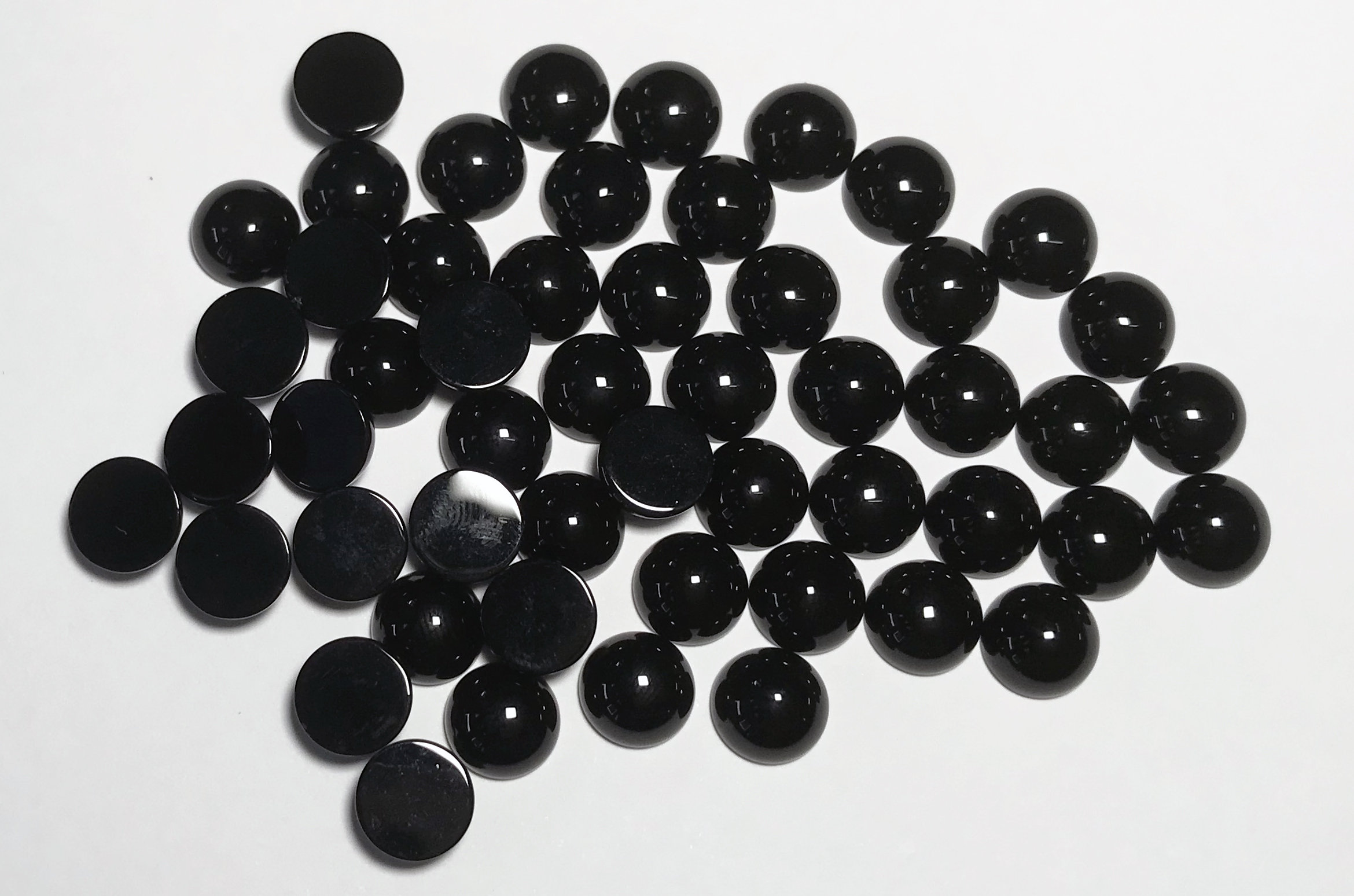 Cabochon Natural Black Onyx Round Shape Calibrated Sizes 3,4,5,6,7,8,9 ...