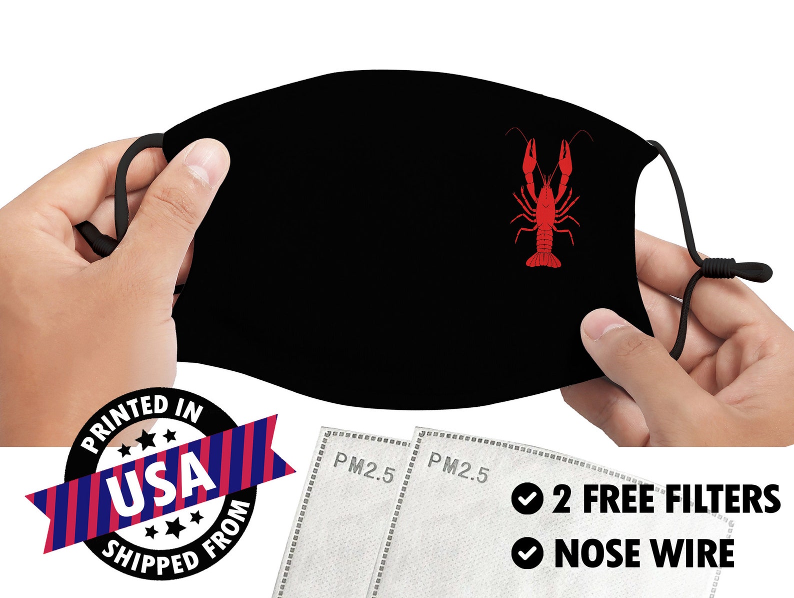 Lobster Face Mask / Crayfish Face Mask / Shrimp Face Mask / | Etsy