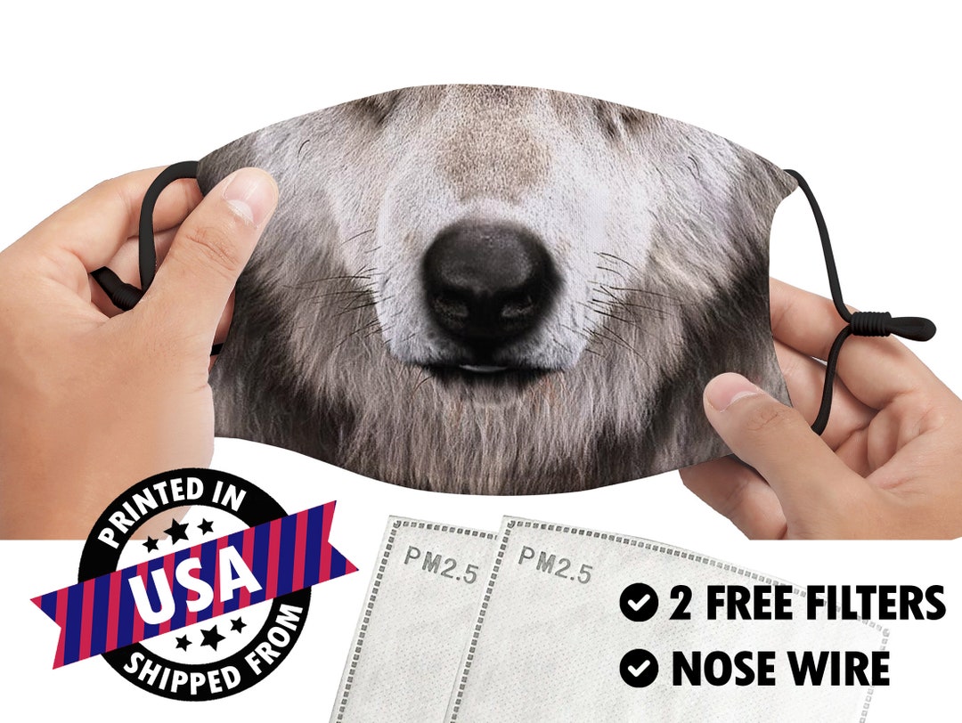 Wolf Face Mask / Wolf Nose Mask / Dog Face Mask / Animal Face Mask ...