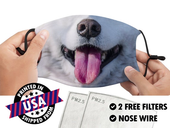 Samoyed Dog Face Mask / Samoyed Nose Mask / Dog Snout Face | Etsy