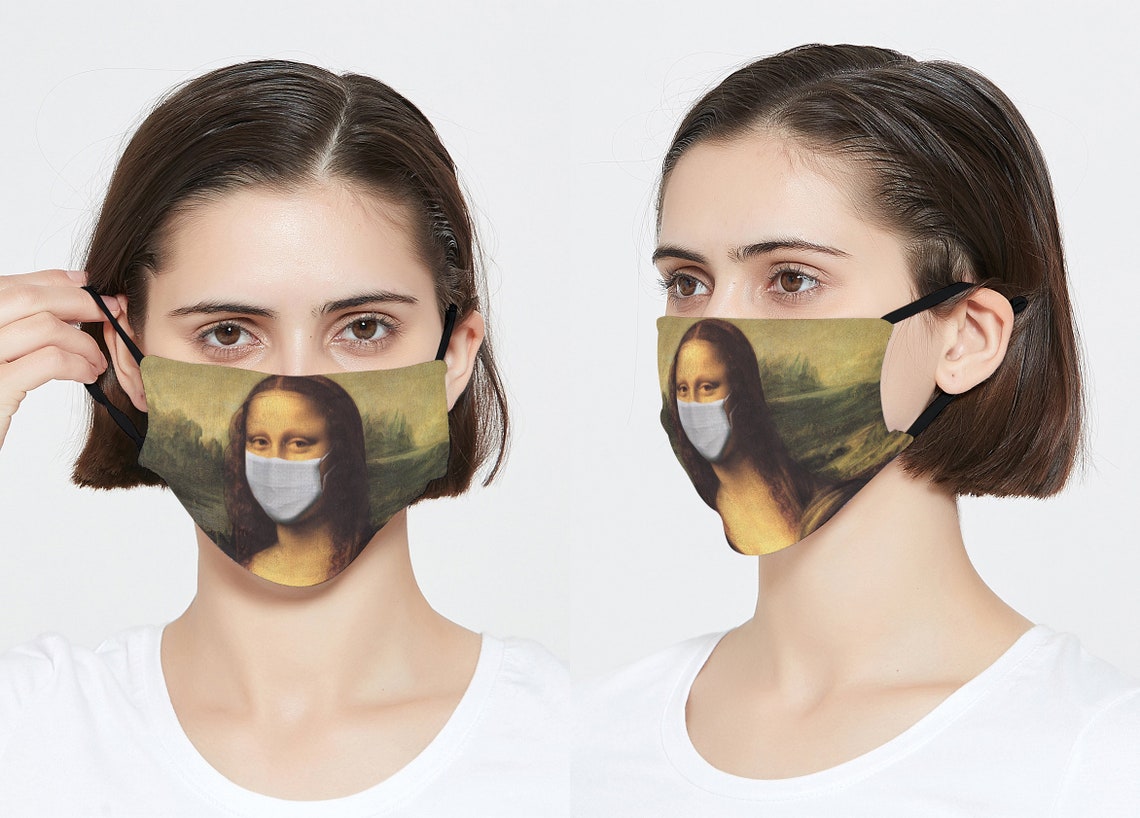 Da Vinci Face Mask / Mona Lisa Face Mask / Famous Painting | Etsy