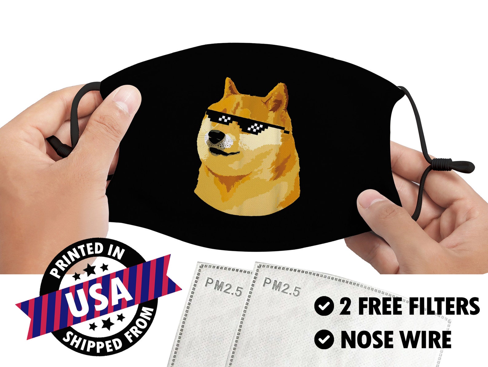 Doge Meme Face Mask / Doge Face Mask / Shiba Inu Face Mask / | Etsy