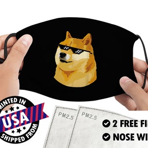 Doge Meme Face Mask / Doge Face Mask / Shiba Inu Face Mask / - Etsy
