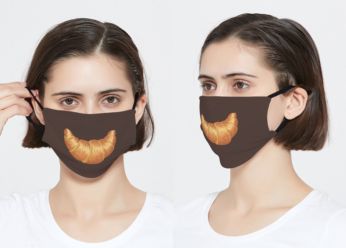 Croissant Face Mask / Baker Face Mask / Bakery Face Mask / | Etsy