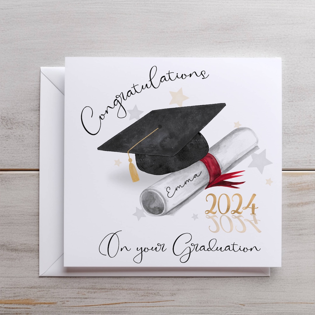 Personalised Graduation Card Graduation Card With Cap & Scroll ...