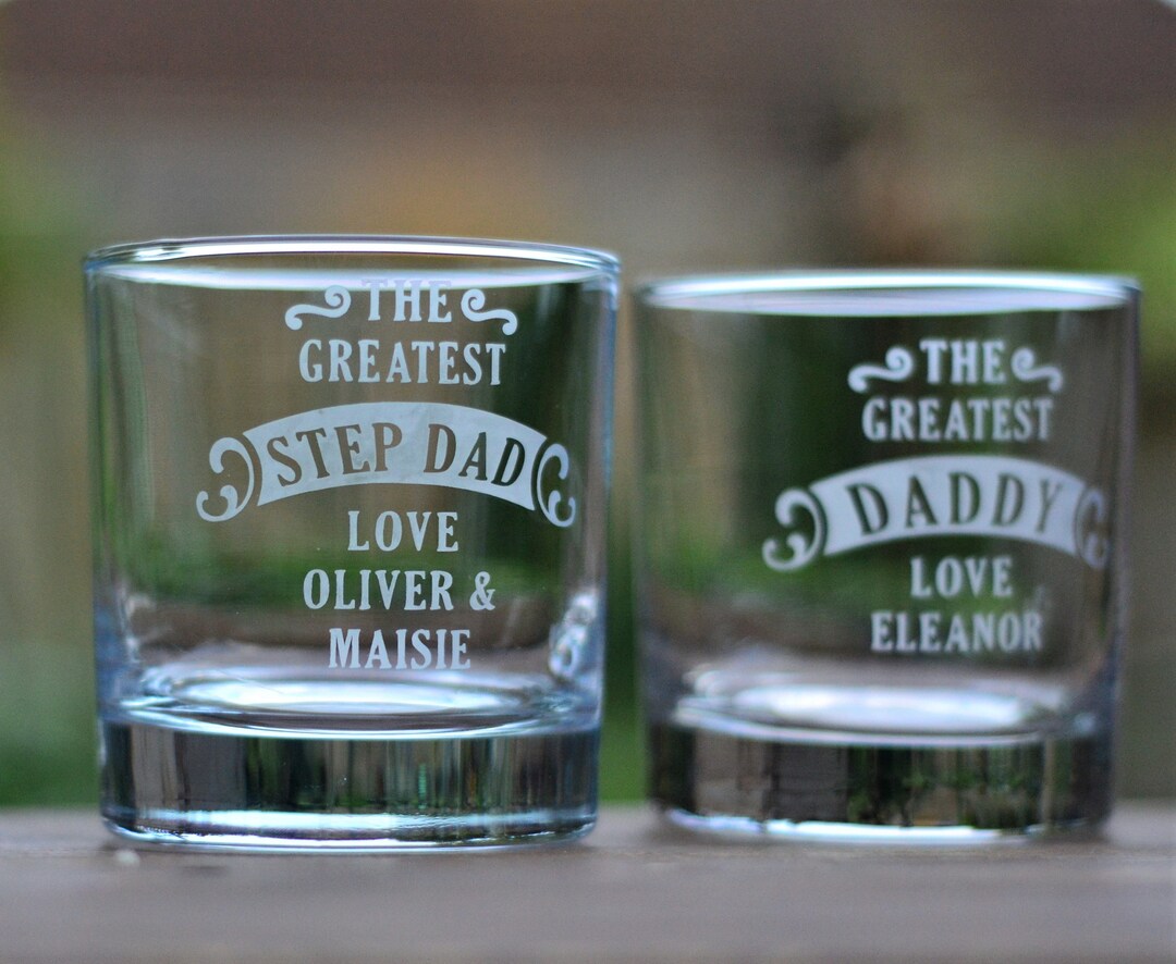 Personalised Father's Day Glass Daddy Dad Stepdad Grandad - Etsy