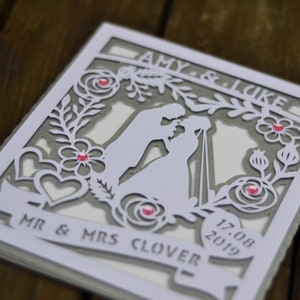 Personalised Wedding Papercut Card - Etsy