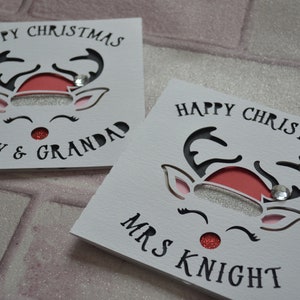 Personalised Christmas Reindeer Card * Papercut Card - Etsy