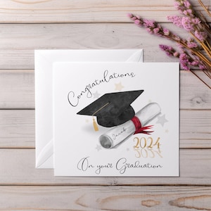 Personalised Graduation Card - Graduation Card With Cap & Scroll ...