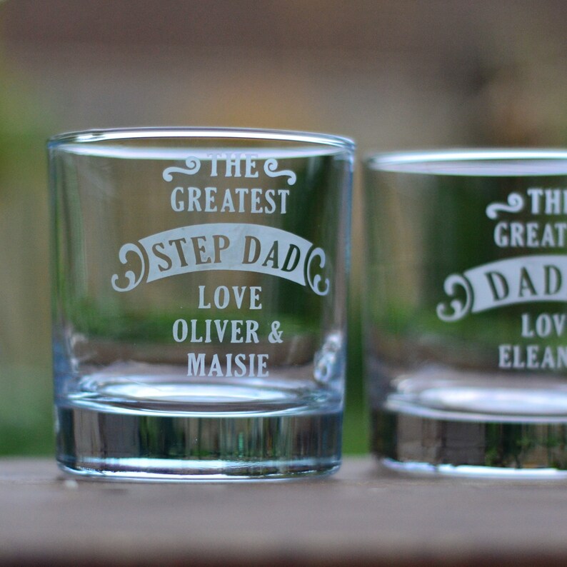 Personalised Father's Day Glass Daddy Dad Stepdad - Etsy