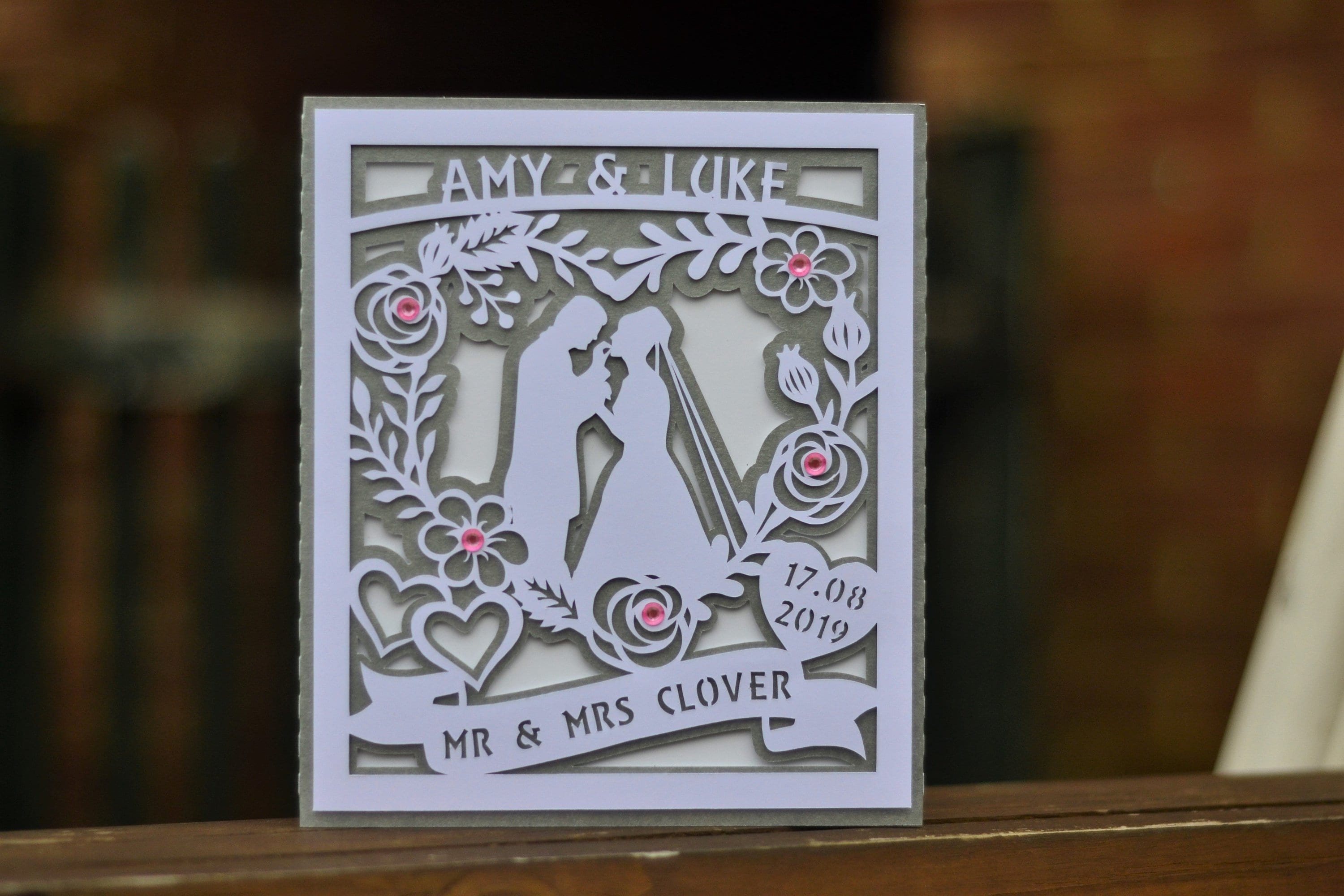 Personalised Wedding Papercut Card - Etsy