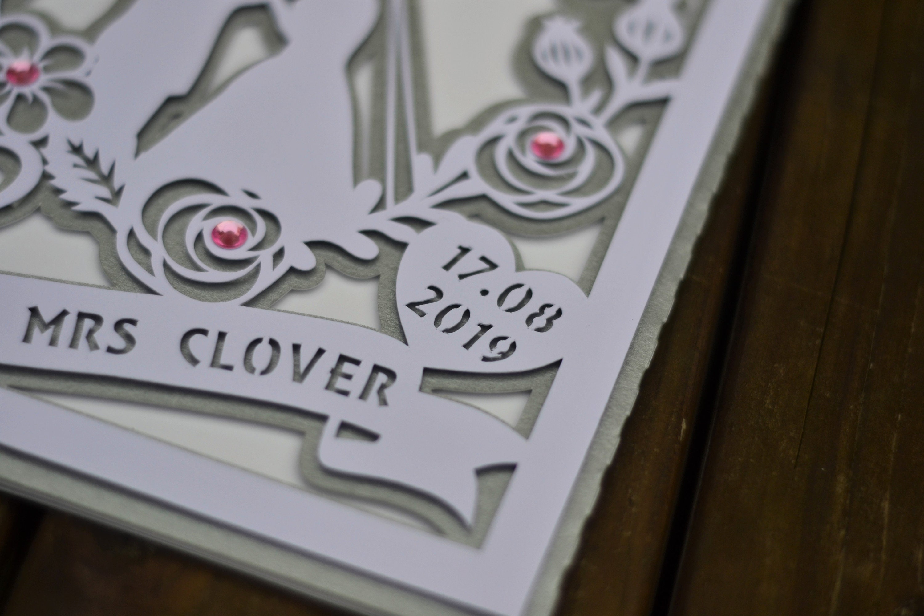 Personalised wedding papercut card | Etsy