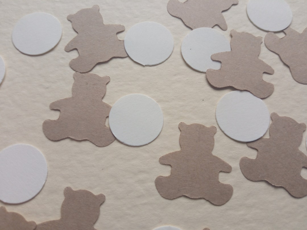 Brown Baby Shower Circle Teddy Bear Table Confetti Boy Girl Recycled ...