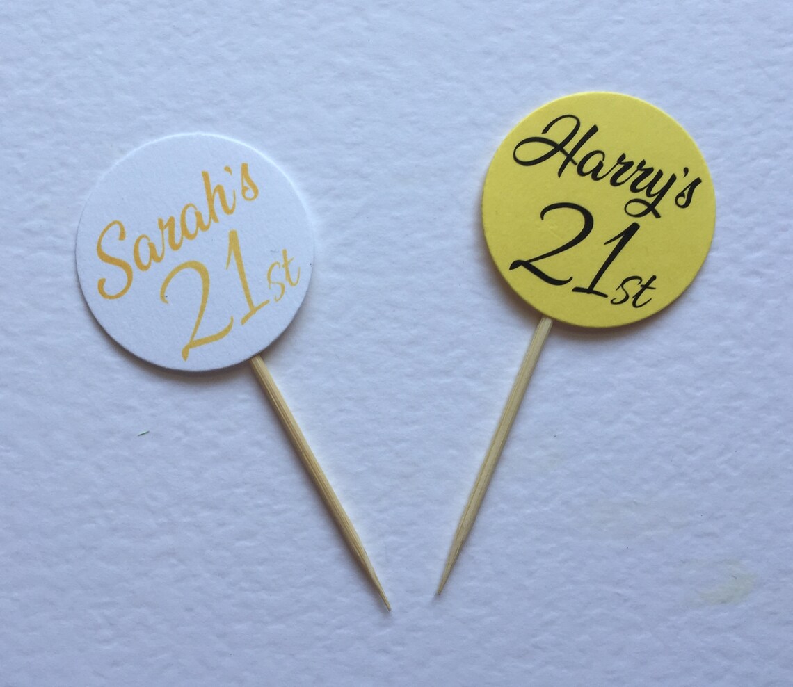 Personalised Circle Birthday Cupcake Toppers Decor Girls Food - Etsy