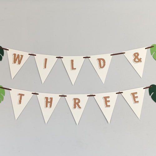 Wild & Three 3rd Birthday Banner - Etsy