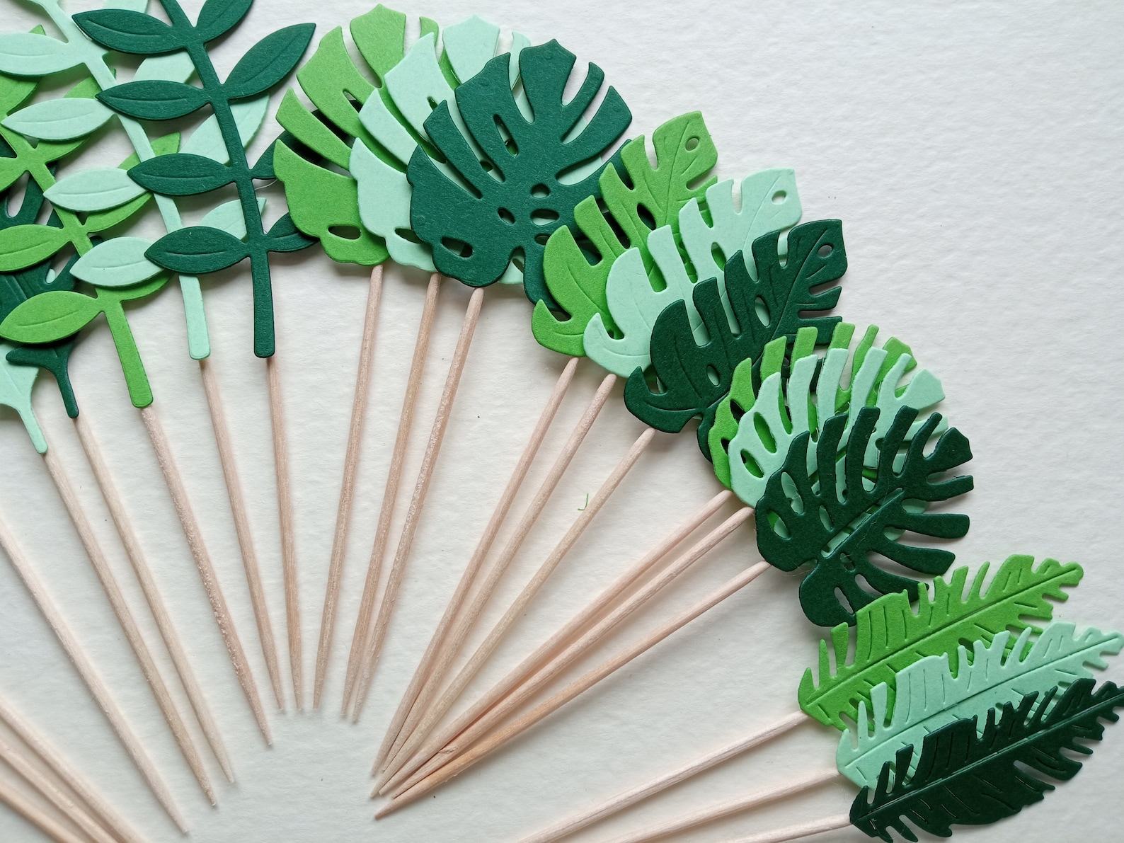 Large Pack Mixed Jungle Theme Leaves Cupcake Toppers Safari - Etsy UK