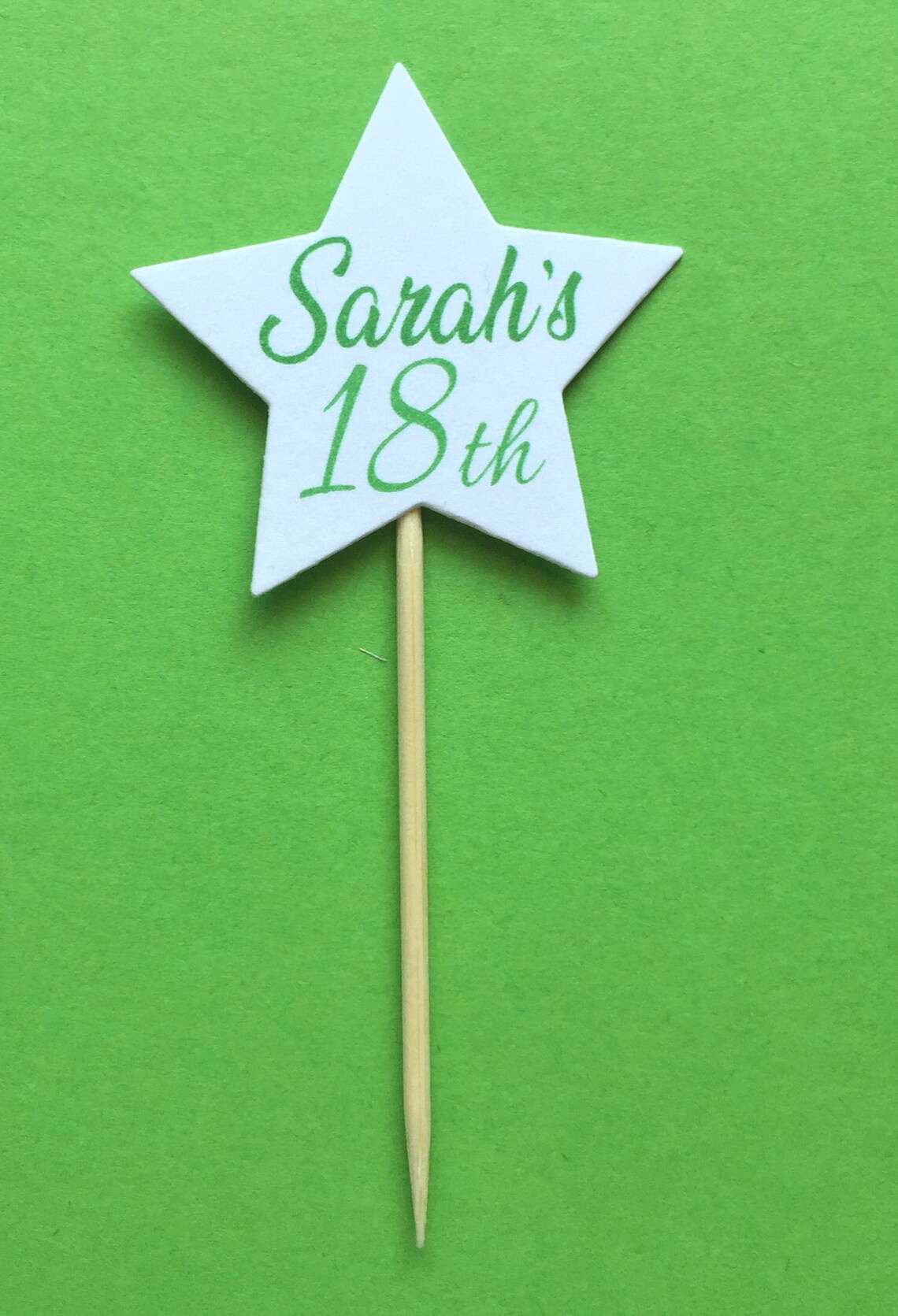 Personalised White Star Birthday Cupcake Toppers Decor Girls - Etsy