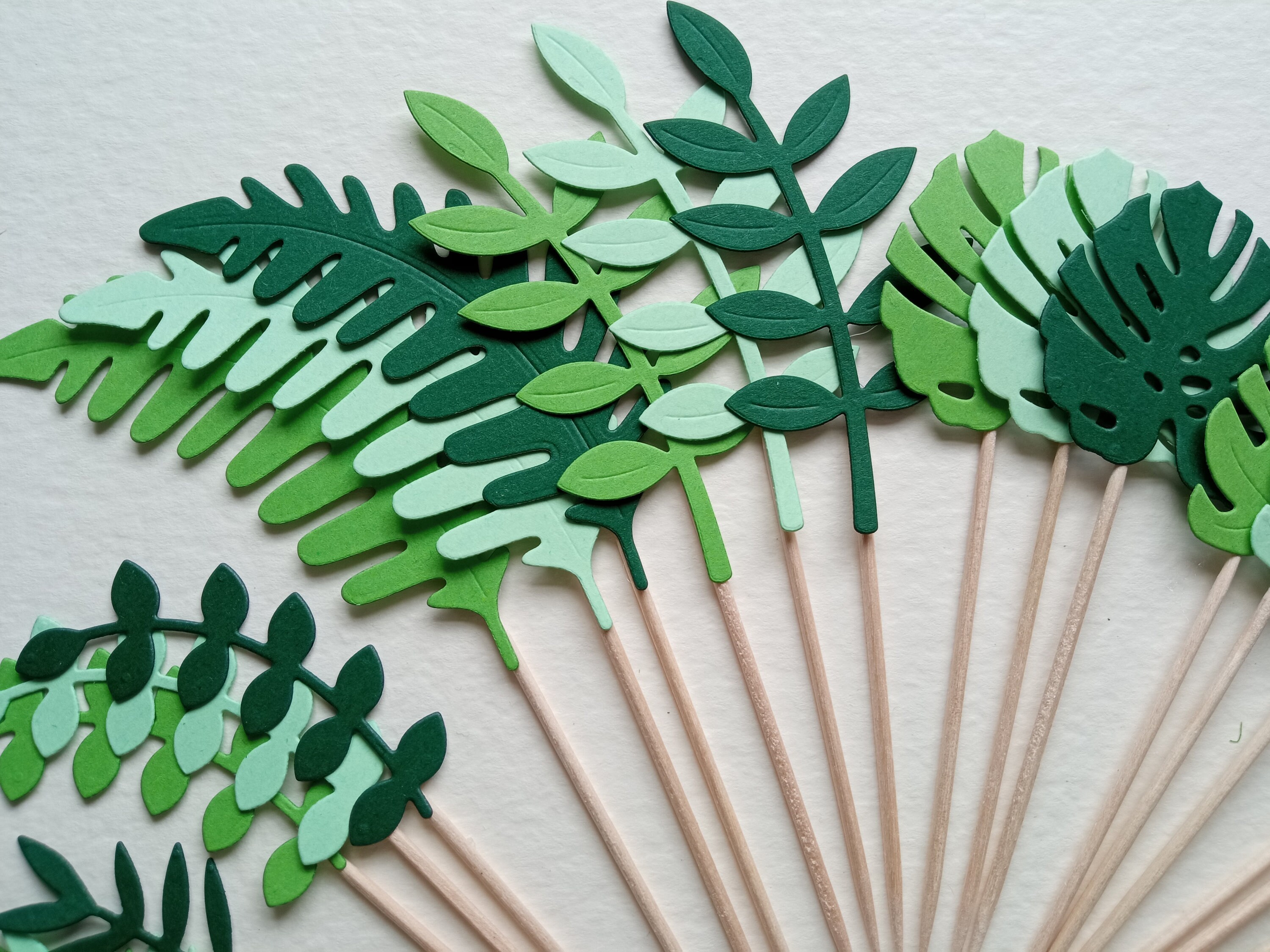Large Pack Mixed Jungle Theme Leaves Cupcake Toppers Safari - Etsy UK