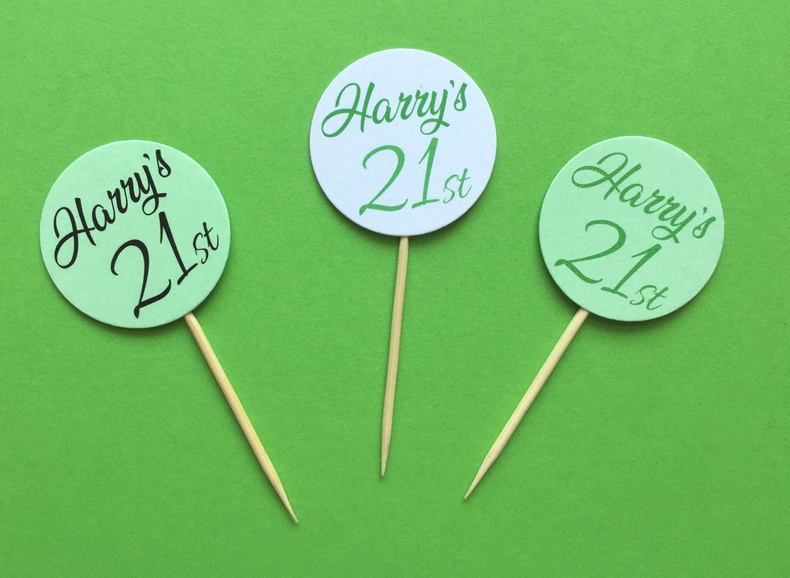 Personalised Circle Birthday Cupcake Toppers Decor Girls Food - Etsy