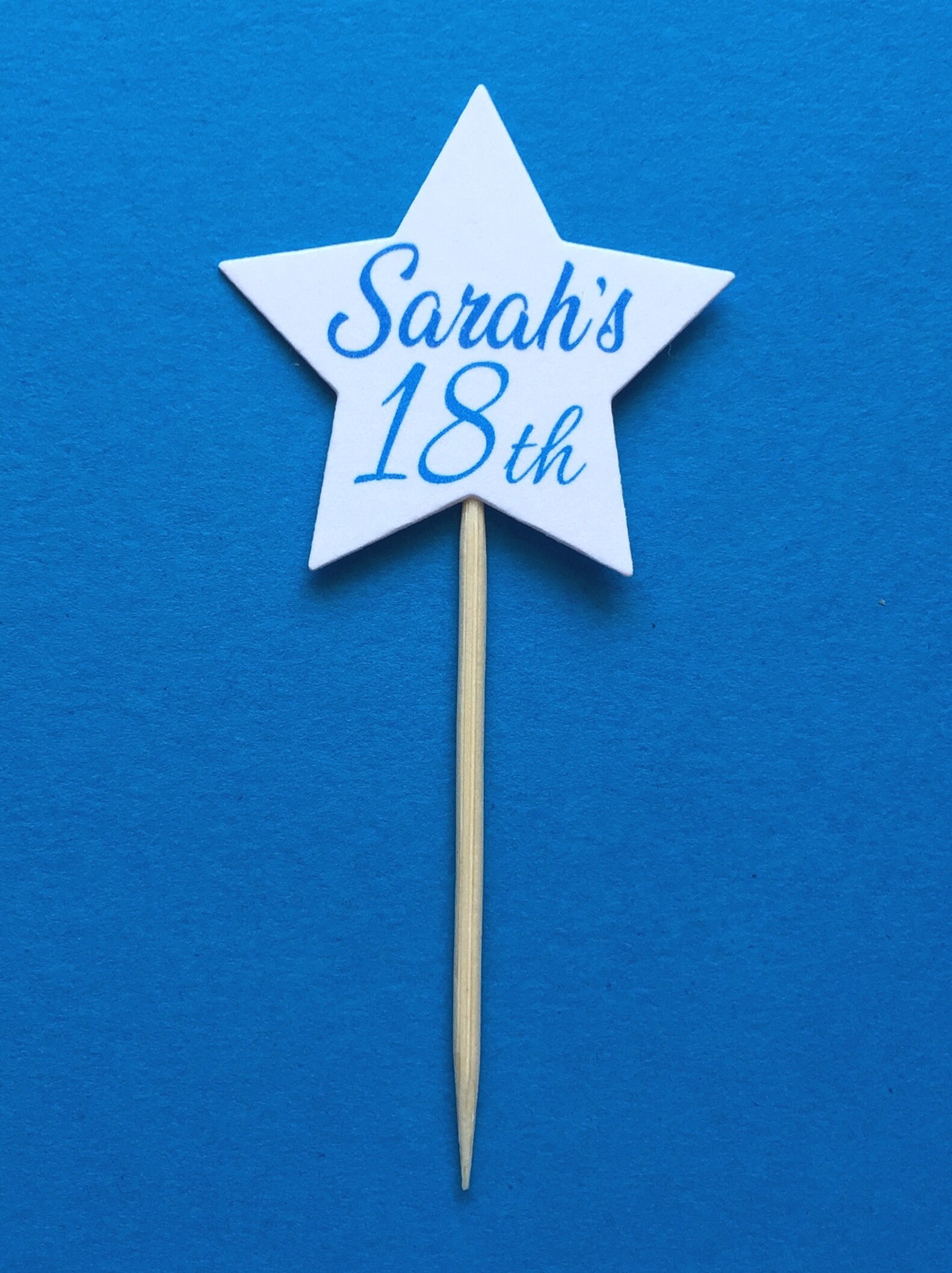 Personalised White Star Birthday Cupcake Toppers Decor Girls - Etsy