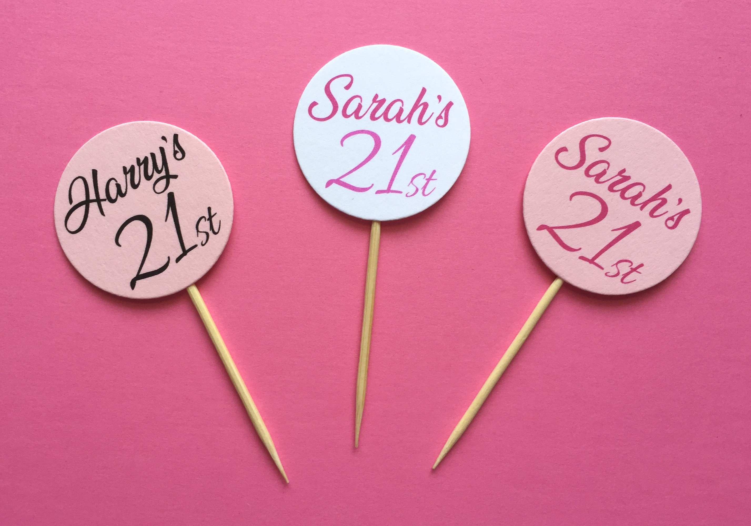 Personalised Circle Birthday Cupcake Toppers Decor Girls Food - Etsy