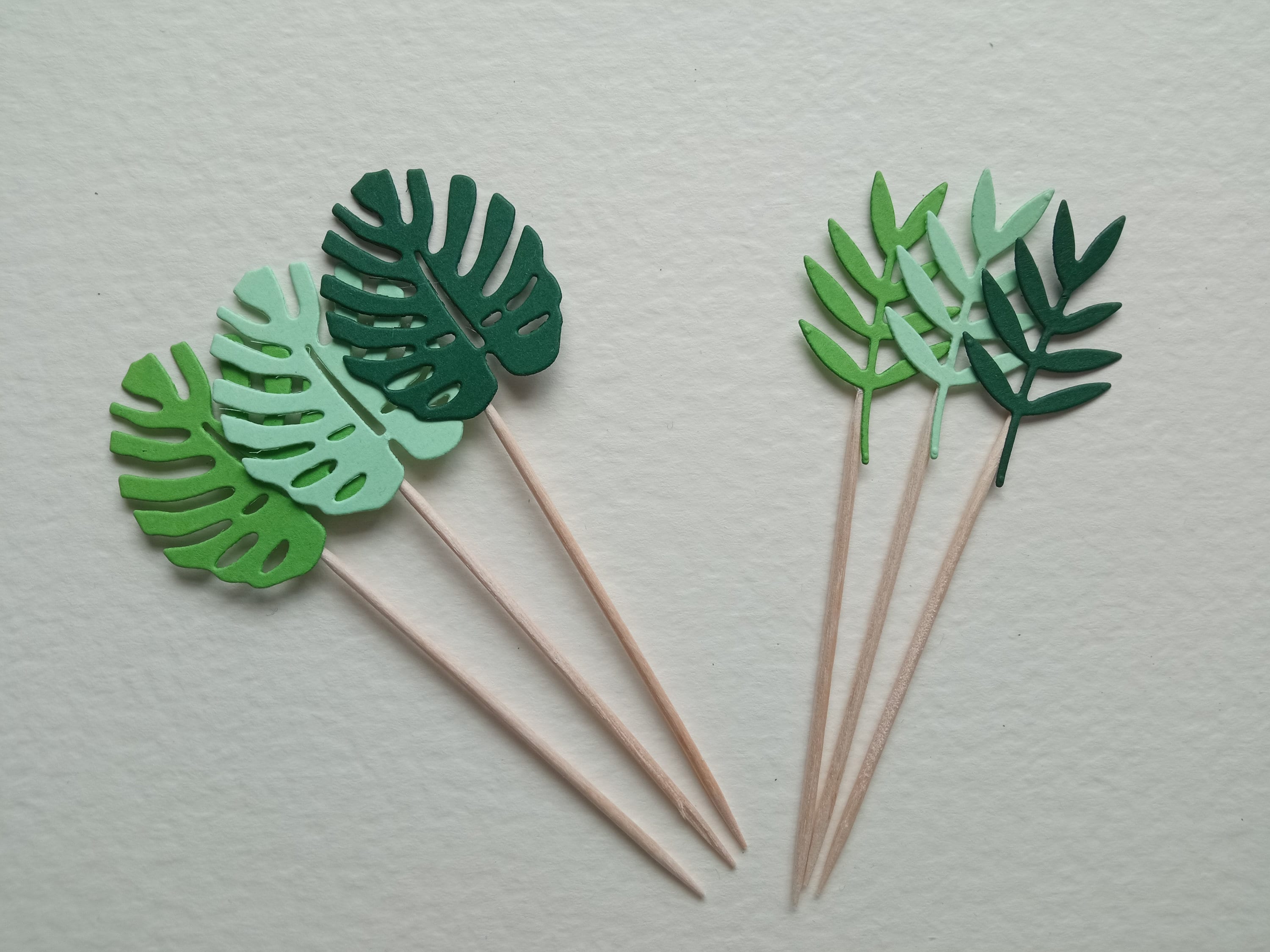 Large Pack Mixed Jungle Theme Leaves Cupcake Toppers Safari - Etsy UK