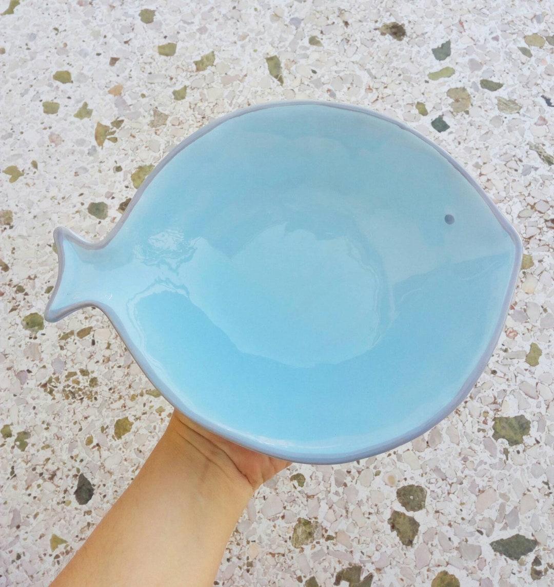 Large Ceramic Bowl, Contemporary Ceramic Dinnerware With Fish Design - Etsy