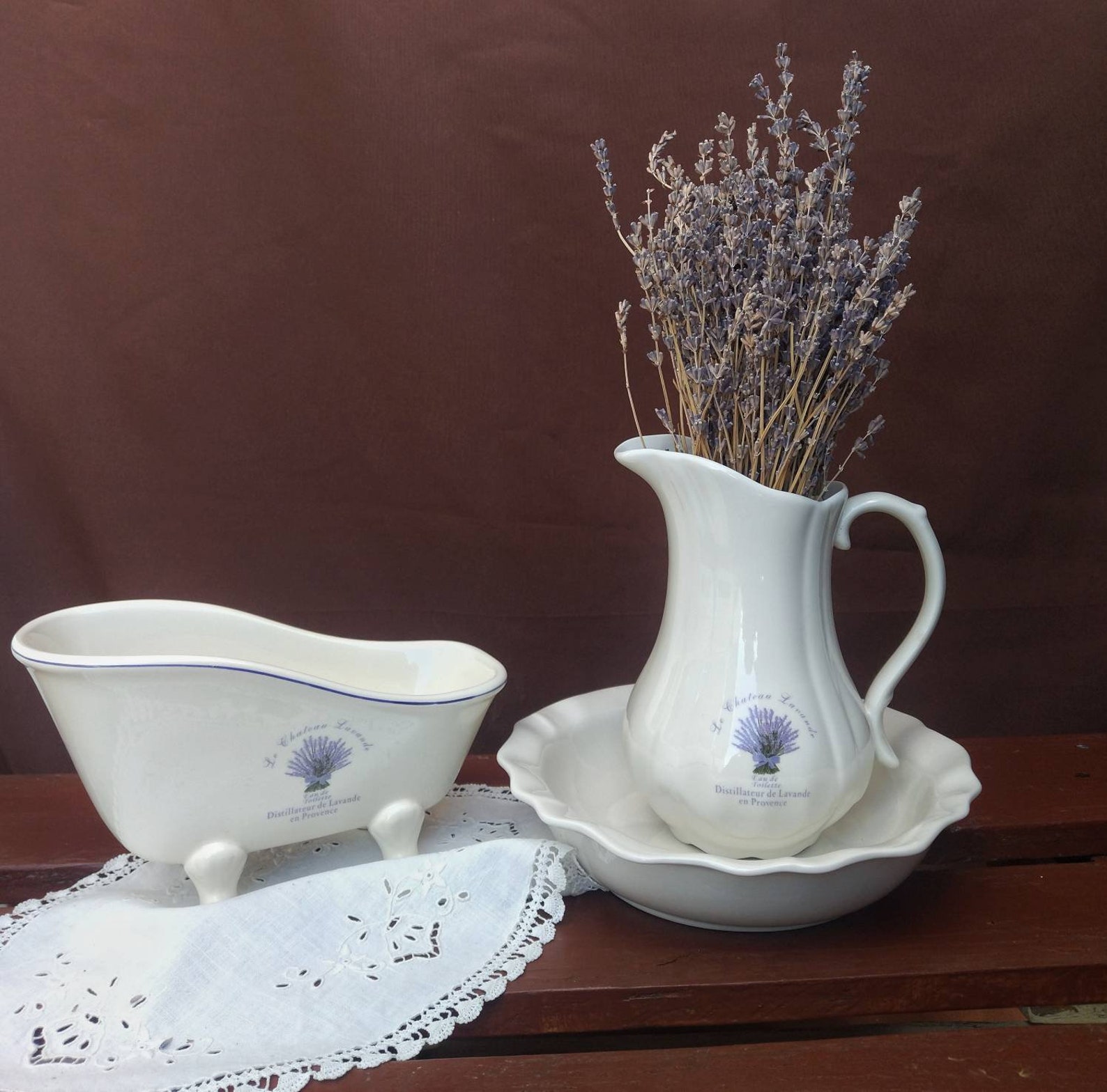 Wash Basin and Water Pitcher Set, Porcelain Jug and Face Wash Bowl With ...
