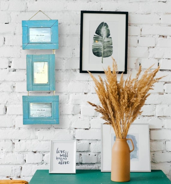 Blue Distressed Wood Frames