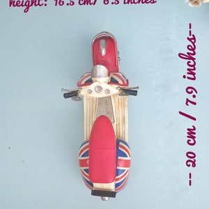 Vintage Metal Scooter With English Flag, Retro Collectible Motorcycle ...