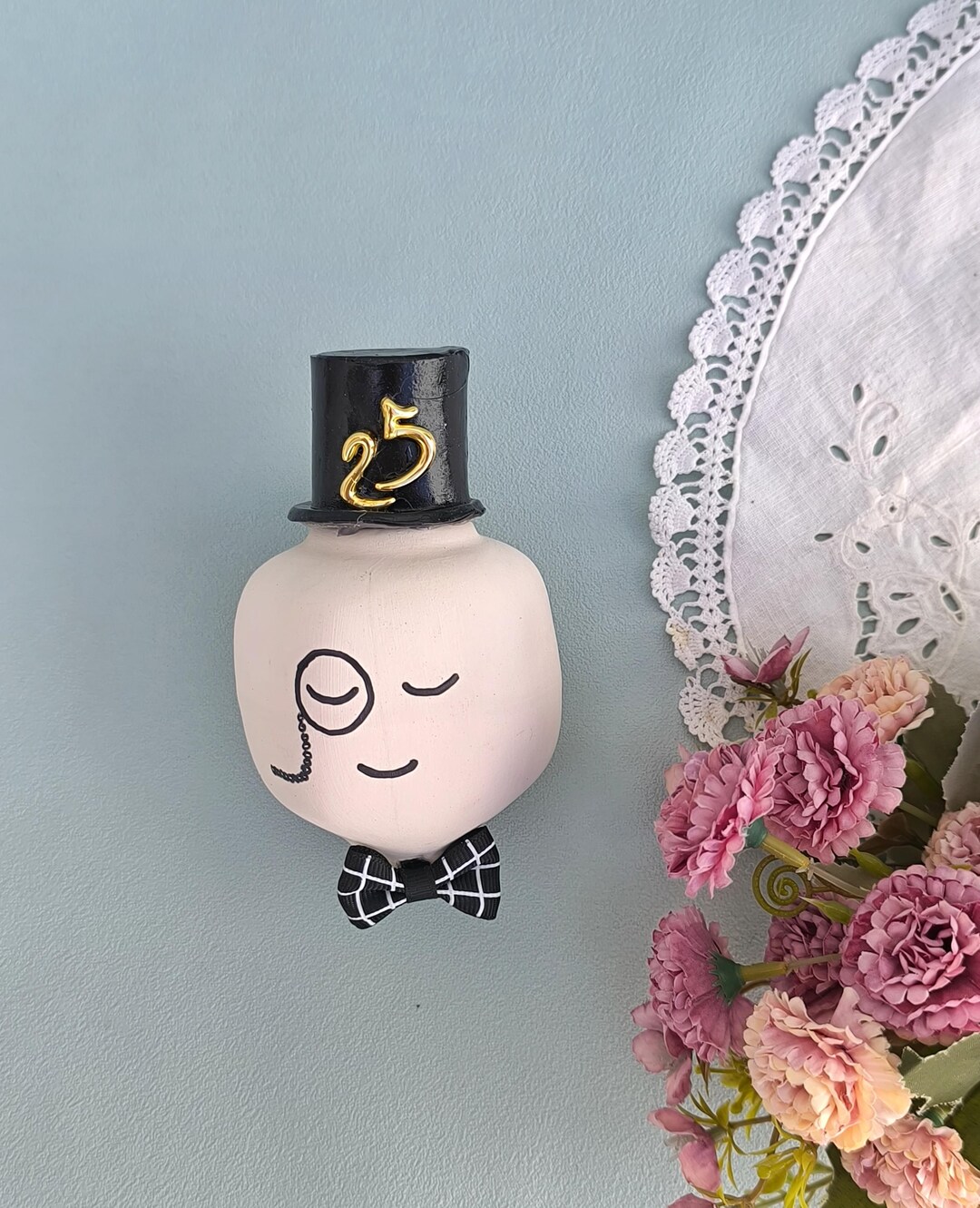 Ceramic Pomegranate Gentleman With Top Hat, Handmade Pomegranate ...