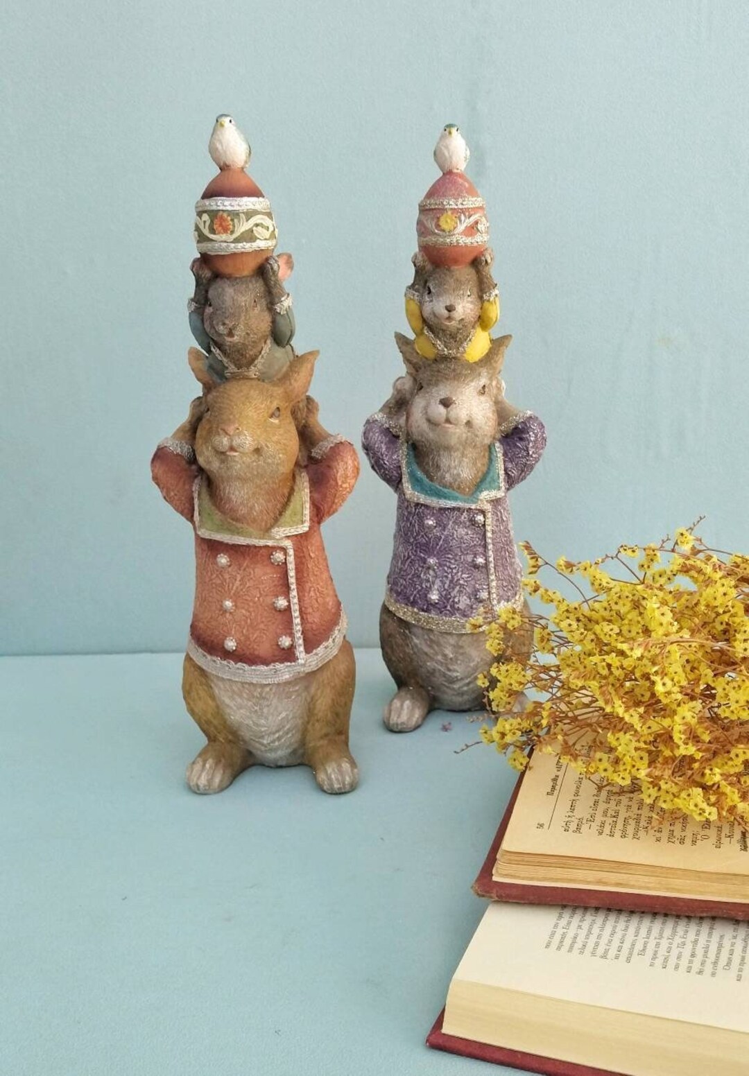 Bunny Dad and Son Figurine, Peter Rabbit Baby Shower Gift, First Time ...