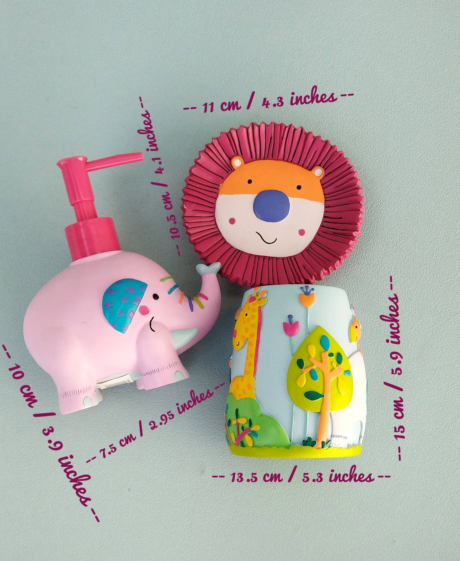 Safari Bathroom Set, Elephant Soap Dispenser, Wild Animals Toothbrush ...