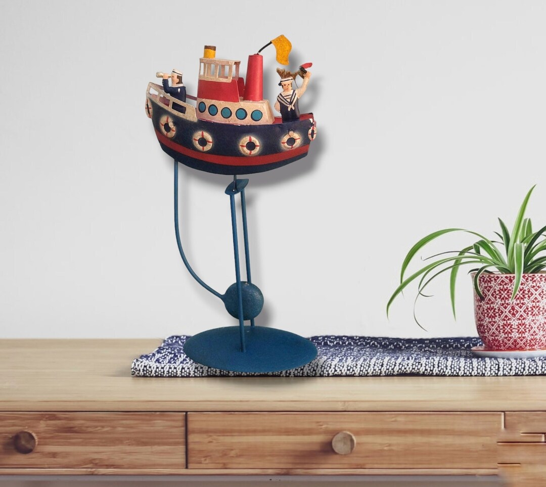 Vintage Aesthetic Boat Pendulum Toy, Coastal Theme Baby Shower ...