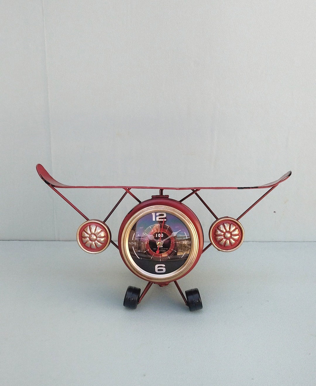 Airplane Metal Desk Clock, Retro Plane Table Clock, Gift for Pilot - Etsy