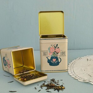 Herbal Tea Box, Loose Leaf Tea Storage, Vintage Style Trinket Tin Box ...
