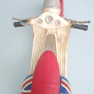 Vintage Metal Scooter With English Flag, Retro Collectible Motorcycle ...