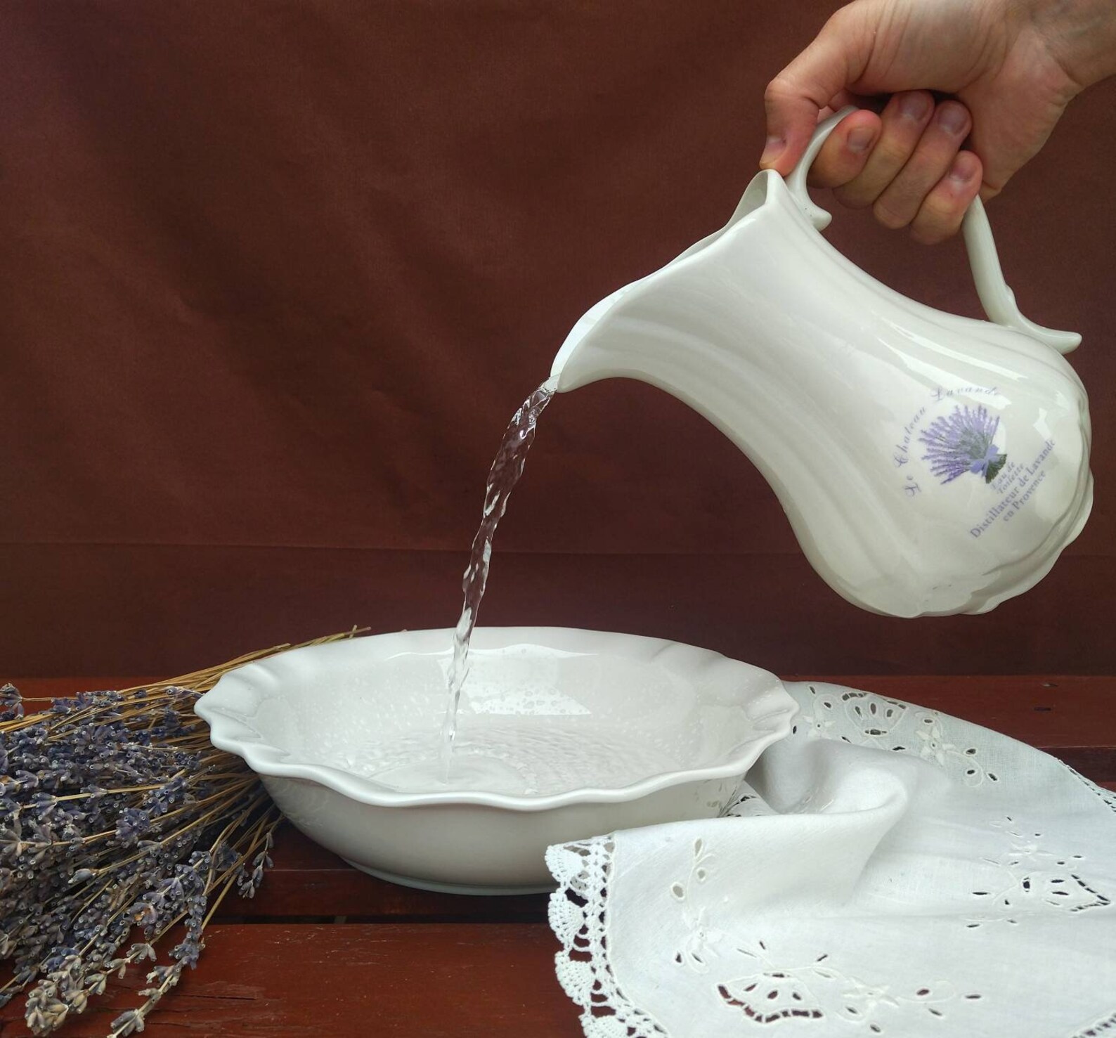 Wash Basin and Water Pitcher Set, Porcelain Jug and Face Wash Bowl With ...