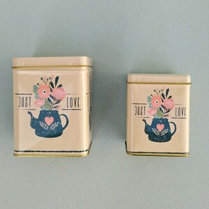 Herbal Tea Box, Loose Leaf Tea Storage, Vintage Style Trinket Tin Box ...