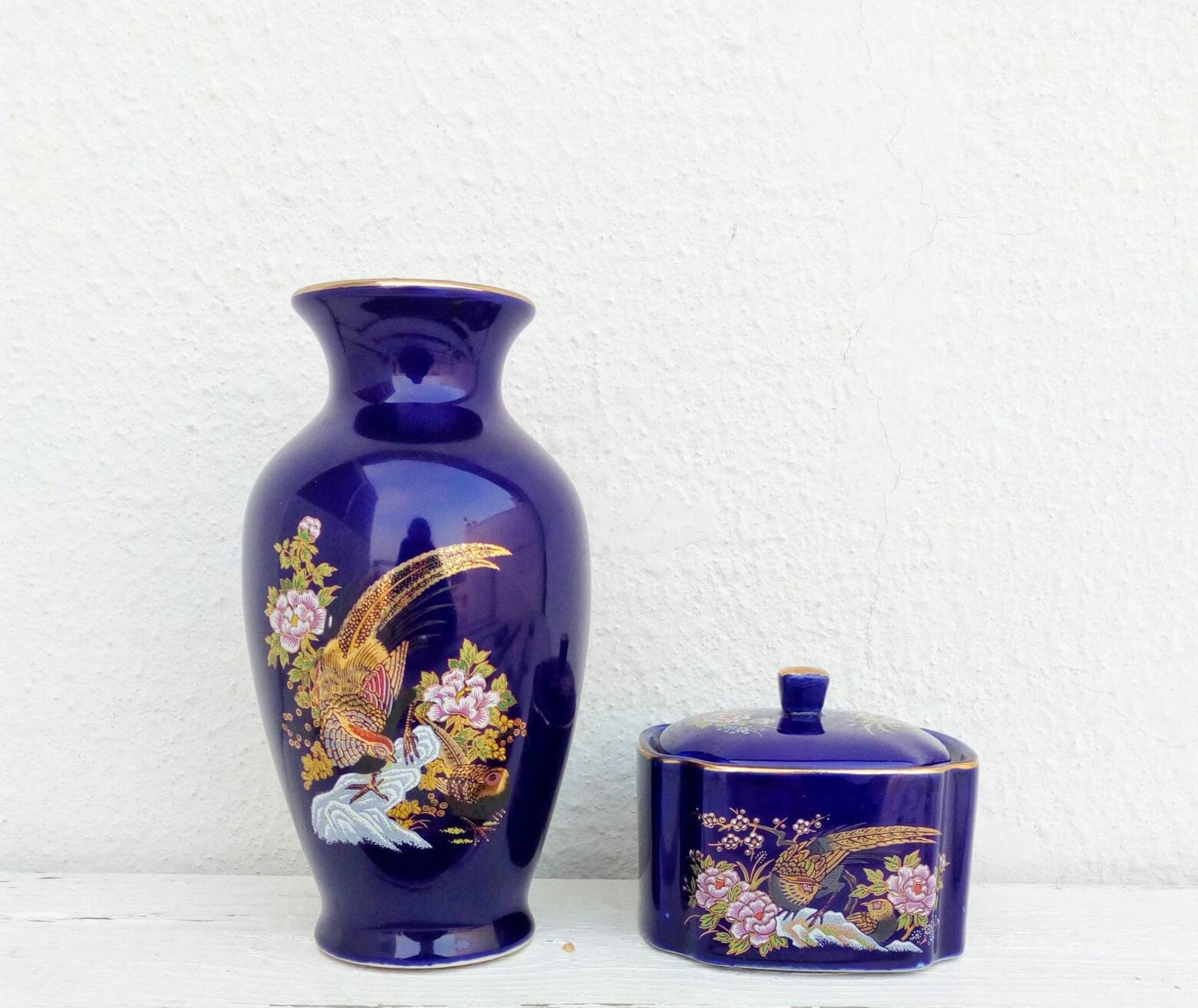 Cobalt Blue Japanese Vase Tajimi Pottery Fuku Arita - Etsy
