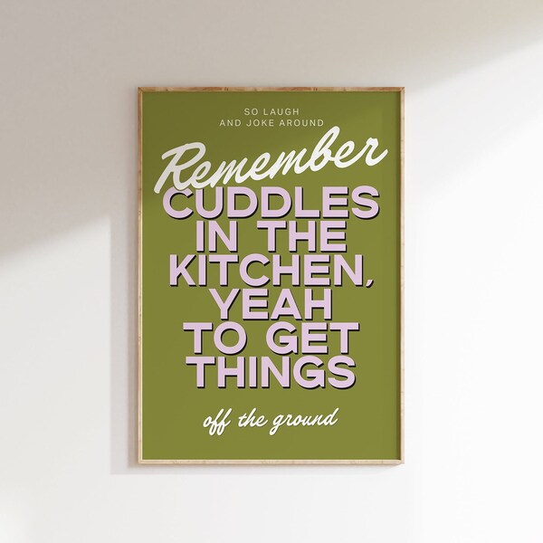 Cuddles in the Kitchen Poster - Etsy