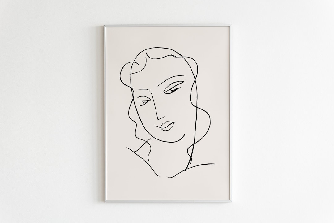 Matisse Face Art Print, Matisse Line Drawing, Henri Matisse Woman ...