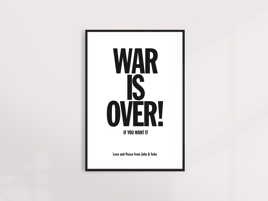 War is Over Art Print, Yoko Ono and John Lennon Print, Iconic War is ...