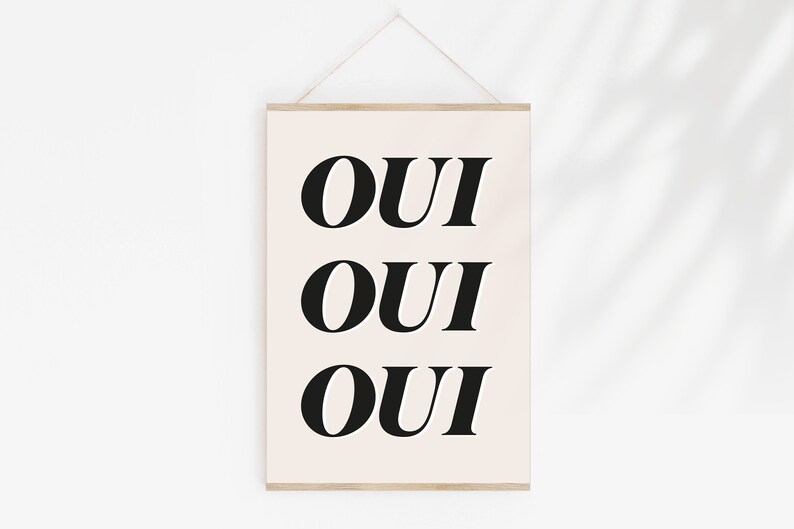 Oui Oui Oui French Themed Quote Print | Etsy