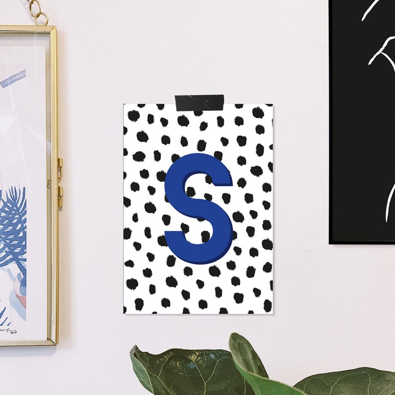 Custom Letter Art Print Monogram Print Personalised Gift - Etsy